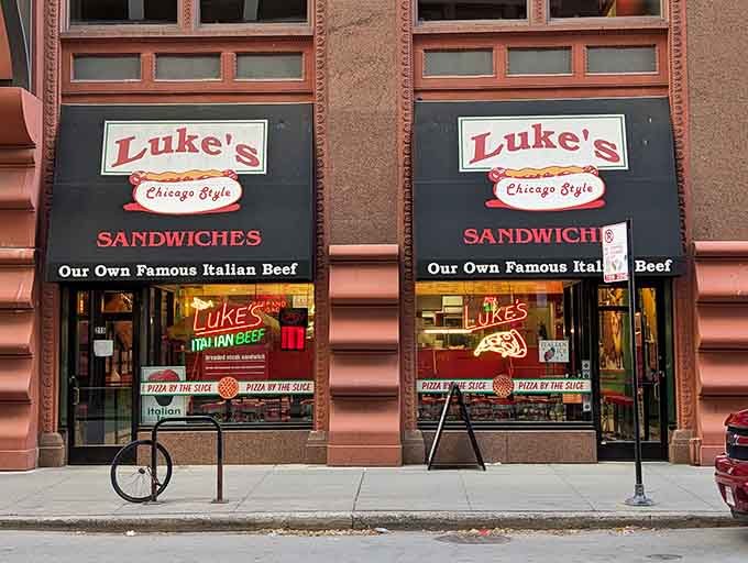 That storefront isn't trying to win beauty contests, just your eternal devotion through superior sandwiches.