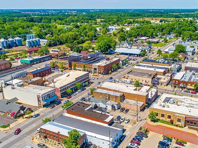 From above, Nappanee reveals itself as the perfect small town where everyone knows your name and your pie order.