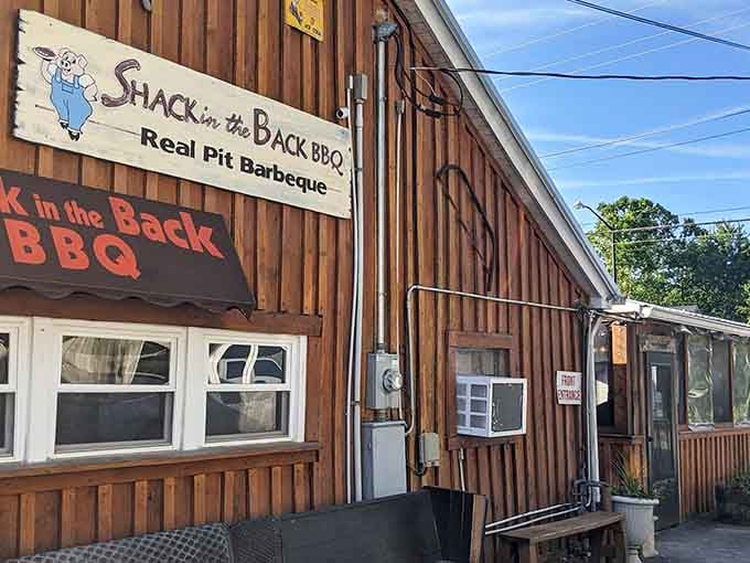 That cheerful pig in overalls knows exactly what's waiting inside, and he's not keeping secrets.