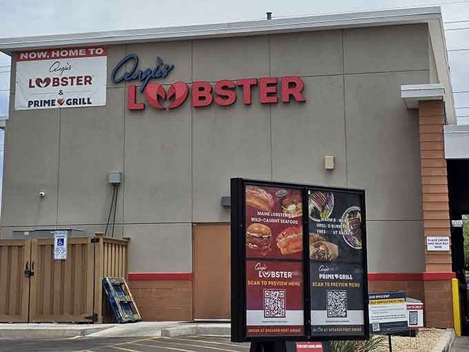That bold red "LOBSTER" sign isn't subtle, and honestly, why should it be when you're serving the good stuff?