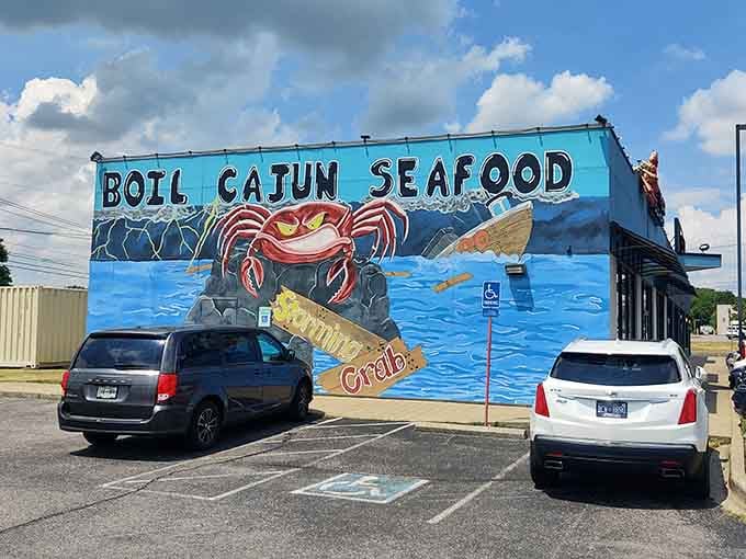 That giant crab perched on the building isn't just decoration, it's a delicious promise of what awaits inside.