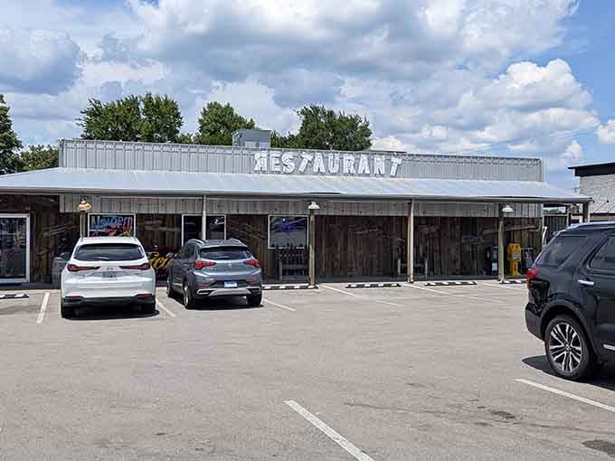 That unassuming metal exterior hides some of the best catfish in Missouri &ndash; never judge a restaurant by its roof.