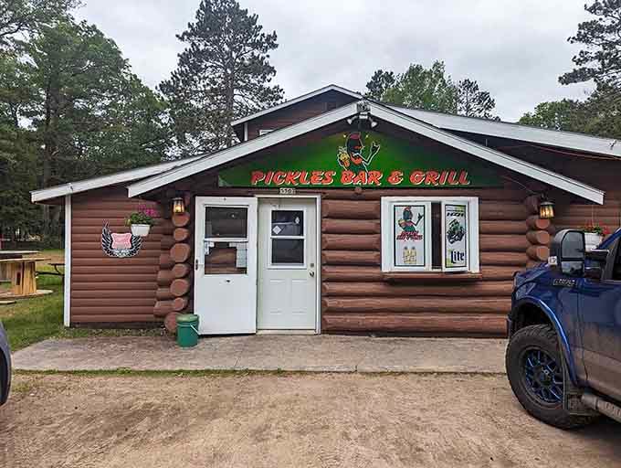 That log cabin exterior isn't just for show, it's a promise of the comfort food waiting inside.