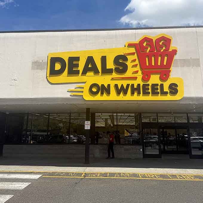 That cheerful yellow sign promises bargains, and unlike most promises in life, this one actually delivers.