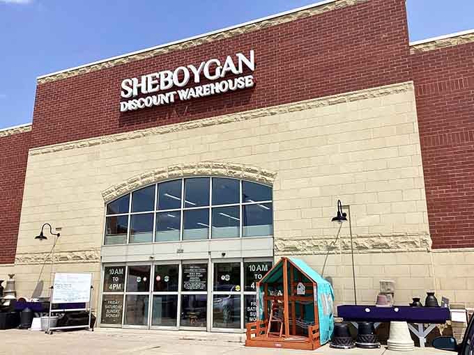 That brick facade means business, and those arched windows promise treasures your credit card didn't plan for today.