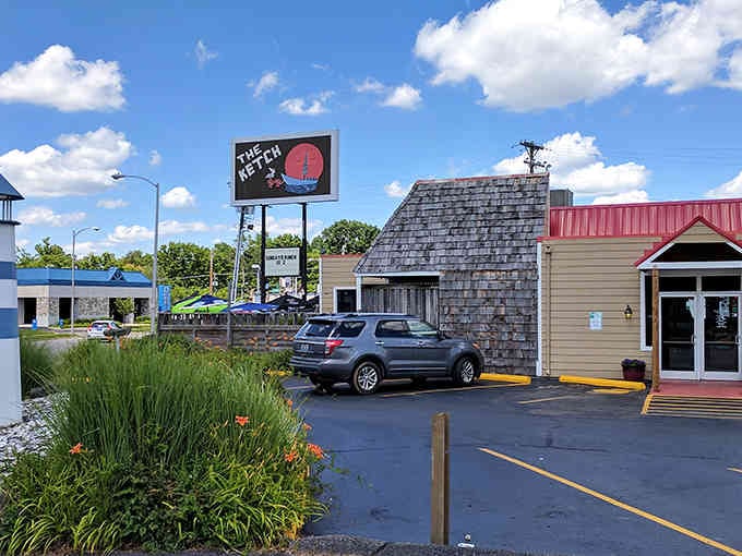 This unassuming entrance hides Kentucky's best-kept seafood secret, where coastal dreams meet Bluegrass reality beautifully.