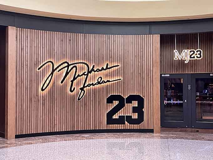 The sleek entrance features that legendary signature and number, setting expectations sky-high before you even taste those famous spring rolls inside.