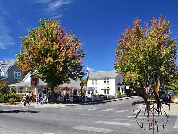 Main Street Eastsound moves at a pace that'll make your blood pressure drop just looking at it.