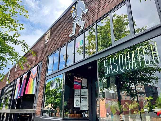 That Bigfoot silhouette on the building isn't just decoration, it's a promise of the quirky fun waiting inside.