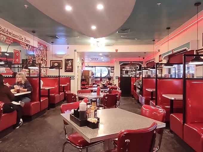 When a diner glows this bright at dusk, you know something magical is happening inside those retro walls.