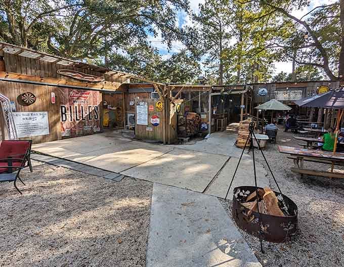 The rustic wooden exterior promises good things inside, like a treasure chest but filled with bacon instead of gold.