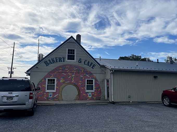 That giant donut mural isn't just decoration, it's a legally binding promise of deliciousness to come.