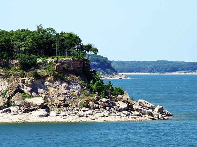 That blue-green water looks like someone copy-pasted the Mediterranean into Texas and forgot to tell anyone.