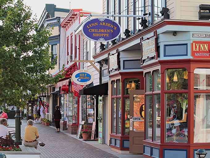 These colorful Victorian facades make modern strip malls look like they forgot to get dressed this morning.