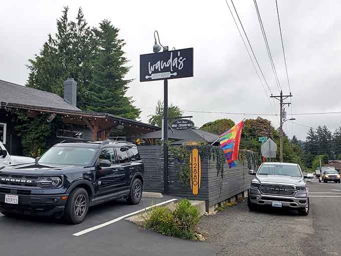 When a small-town cafe looks this inviting from the street, your GPS suddenly becomes very persuasive.
