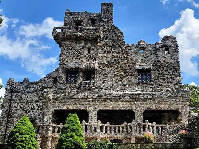 This medieval fortress rising from Connecticut woods proves someone had seriously grand retirement plans and the budget to match.