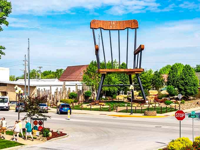 That rocking chair towers over downtown like a friendly giant keeping watch over Casey's delightful collection of supersized treasures.