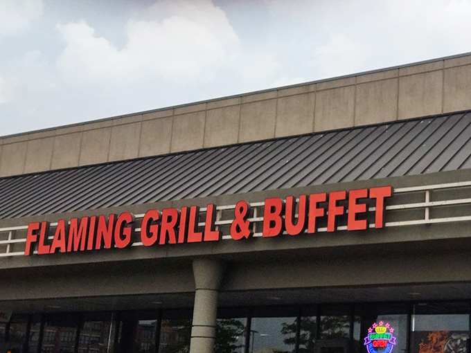 That bold red signage isn't just announcing a restaurant, it's declaring a delicious mission statement for your appetite.