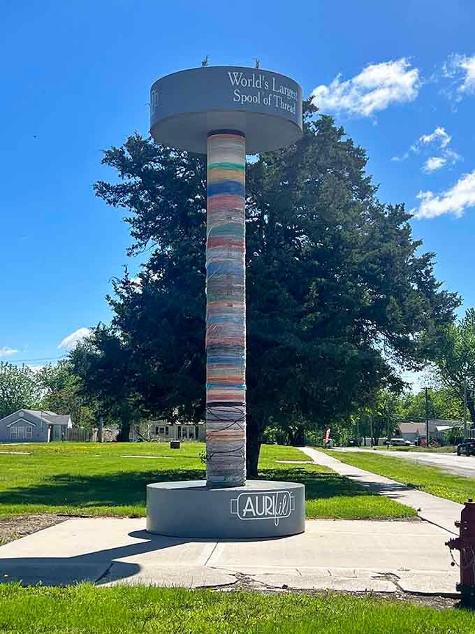 There it is in all its glory, standing tall and proud like a textile monument to small-town creativity.