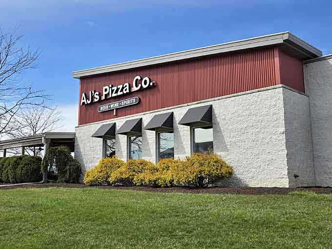 The red exterior promises good things inside, like a beacon calling hungry travelers off the highway.