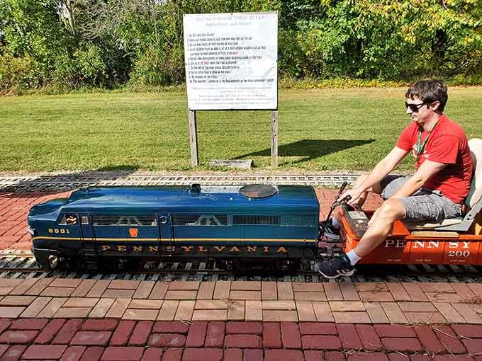All aboard the most adorable locomotive you've ever seen, complete with passengers grinning ear to ear.