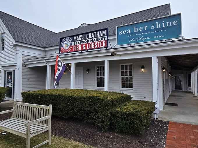 That classic Cape Cod charm hits different when you know fresh lobster awaits inside those doors.