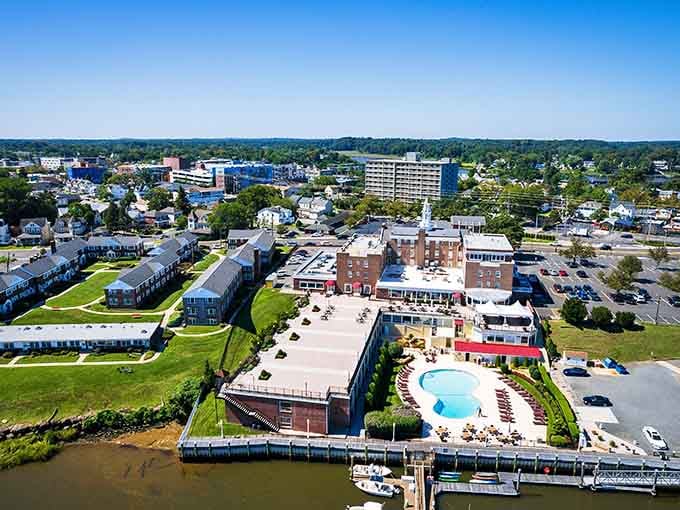 From above, the Navesink River reveals Red Bank's perfect blend of waterfront charm and small-town sophistication.