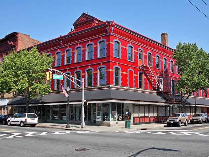 That striking red building isn't just eye candy, it's Dover's architectural way of saying "we've got history and we're proud of it."