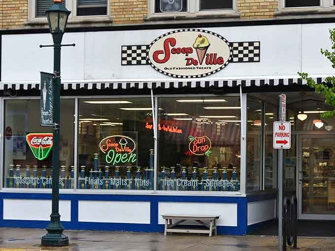 That checkered awning and vintage signage aren't just decoration, they're a promise of pure nostalgia ahead.
