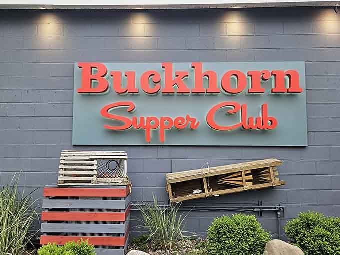 That classic red-on-gray signage isn't just decoration; it's a beacon calling you home to proper Wisconsin dining.