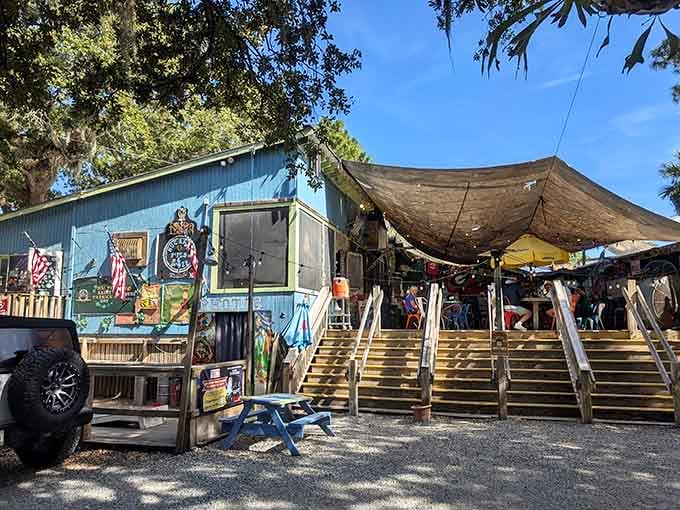 That blue exterior is your first clue that normal rules don't apply here at Huc-a-Poos.