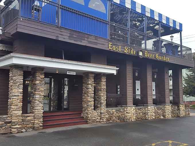 That Alpine-inspired facade isn't fooling anyone, this is pure Bavaria transplanted to Connecticut soil.