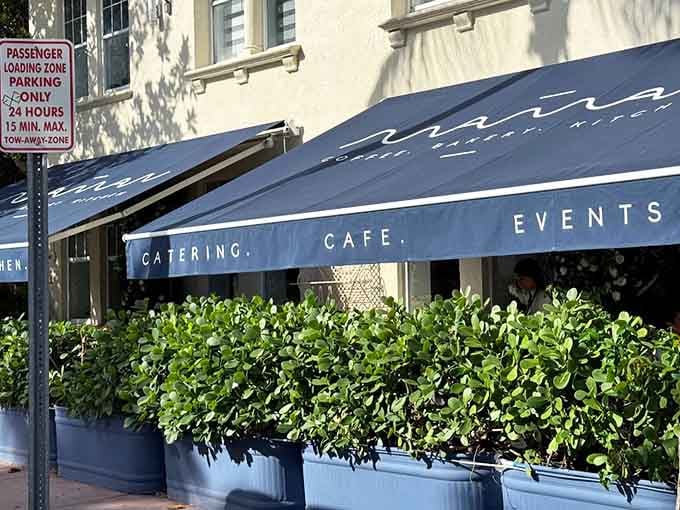 The awning whispers "catering, caf&eacute;, events" but really it's saying "come inside and forget about your diet for a while."