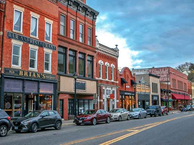 Main Street's colorful storefronts line up like a perfectly cast ensemble, each building playing its part in Stillwater's architectural masterpiece.