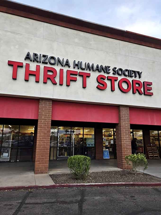 That bold red signage isn't just eye-catching, it's your invitation to bargain paradise with a heartwarming mission.