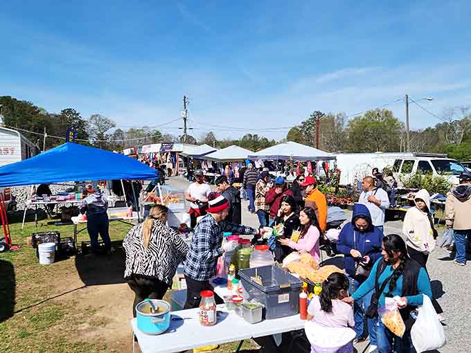 Shoppers weave through vendor rows where every turn promises discoveries that'll make your garage sale finds jealous.