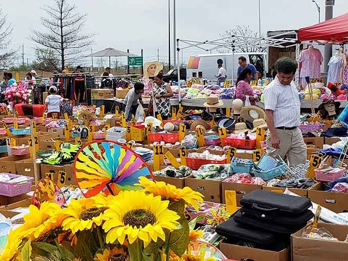 Those sunflowers aren't just decoration, they're celebrating the deals you're about to score on everything around them.