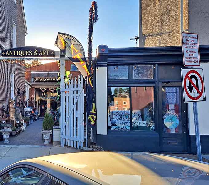 The storefront beckons like a portal to yesterday, promising treasures that modern shopping malls forgot existed.