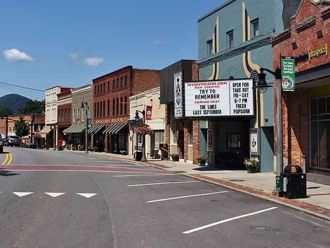Classic brick storefronts and mountain views create the perfect backdrop for your stress-free escape to small-town bliss.