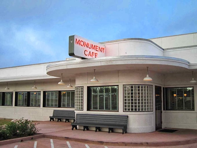 That gleaming retro exterior isn't a mirage, it's your next favorite breakfast destination calling you home.