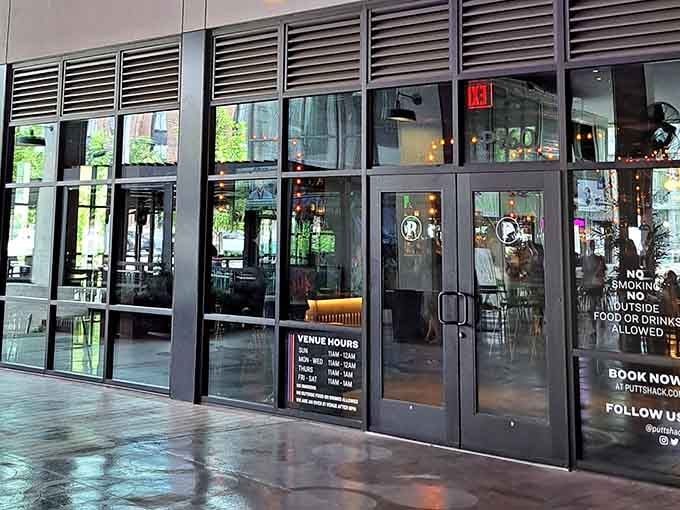 Floor-to-ceiling windows reveal the magic inside, where neon courses and craft drinks conspire to make you forget it's a weeknight.