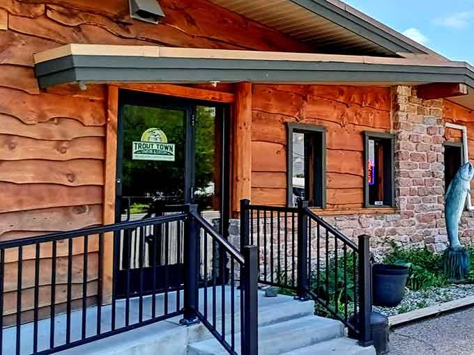Stone and timber architecture that looks like it grew naturally from the Michigan landscape itself.