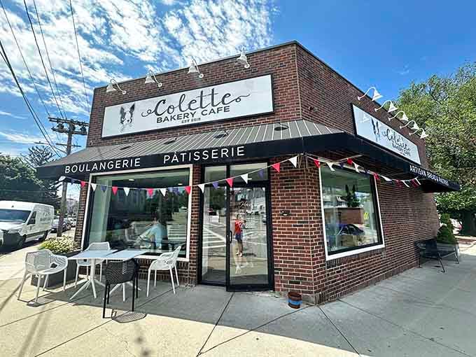 Those white chairs outside aren't just decoration; they're front-row seats to your best breakfast decision ever.