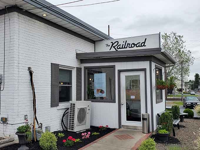 The Railroad's charming exterior might be compact, but inside awaits breakfast magic that'll make your morning infinitely better.