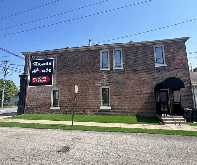 That unassuming brick facade hides one of Louisville's best-kept secrets for authentic ramen lovers.
