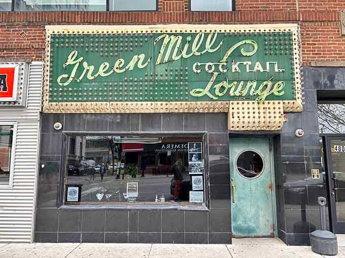 That vintage neon glow isn't a reproduction, it's the real McCoy welcoming you to jazz history.