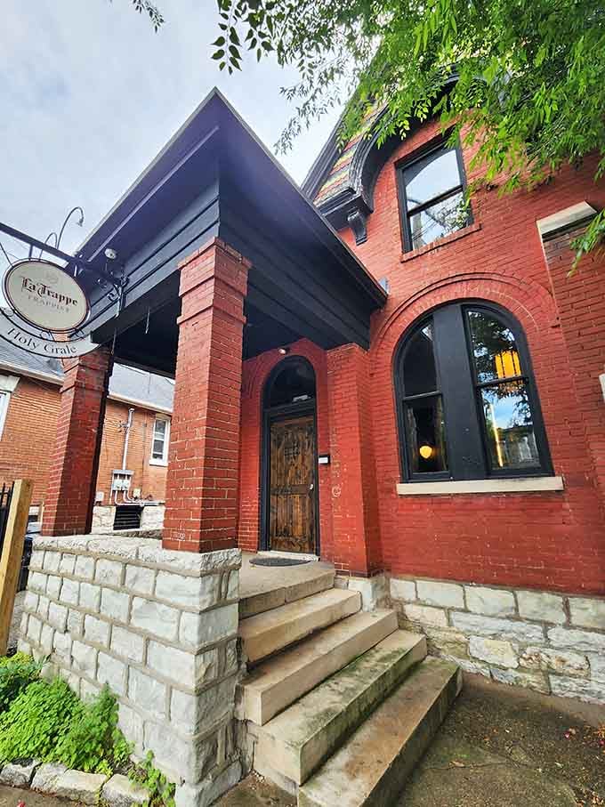 Holy Grale's red brick exterior proves that divine dining experiences often come in the most unexpected packages.