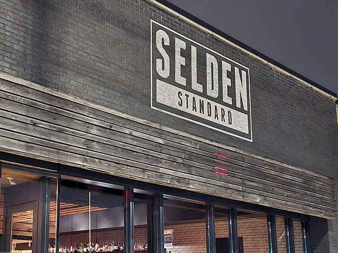 Those horizontal wood slats aren't just design, they're basically saying "something special happens here, trust us."