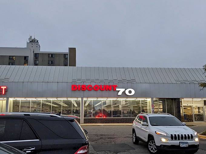 That bold red signage isn't just announcing a store, it's declaring war on overpriced retail everywhere.