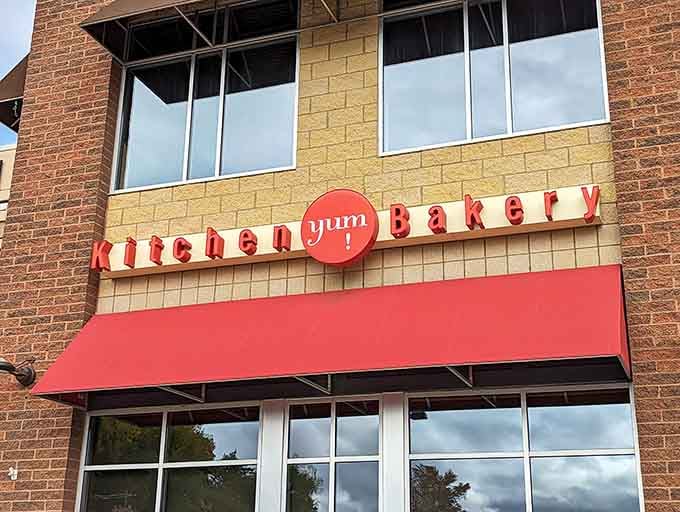 The yum! logo practically radiates happiness, which is exactly what you'll feel after eating here.